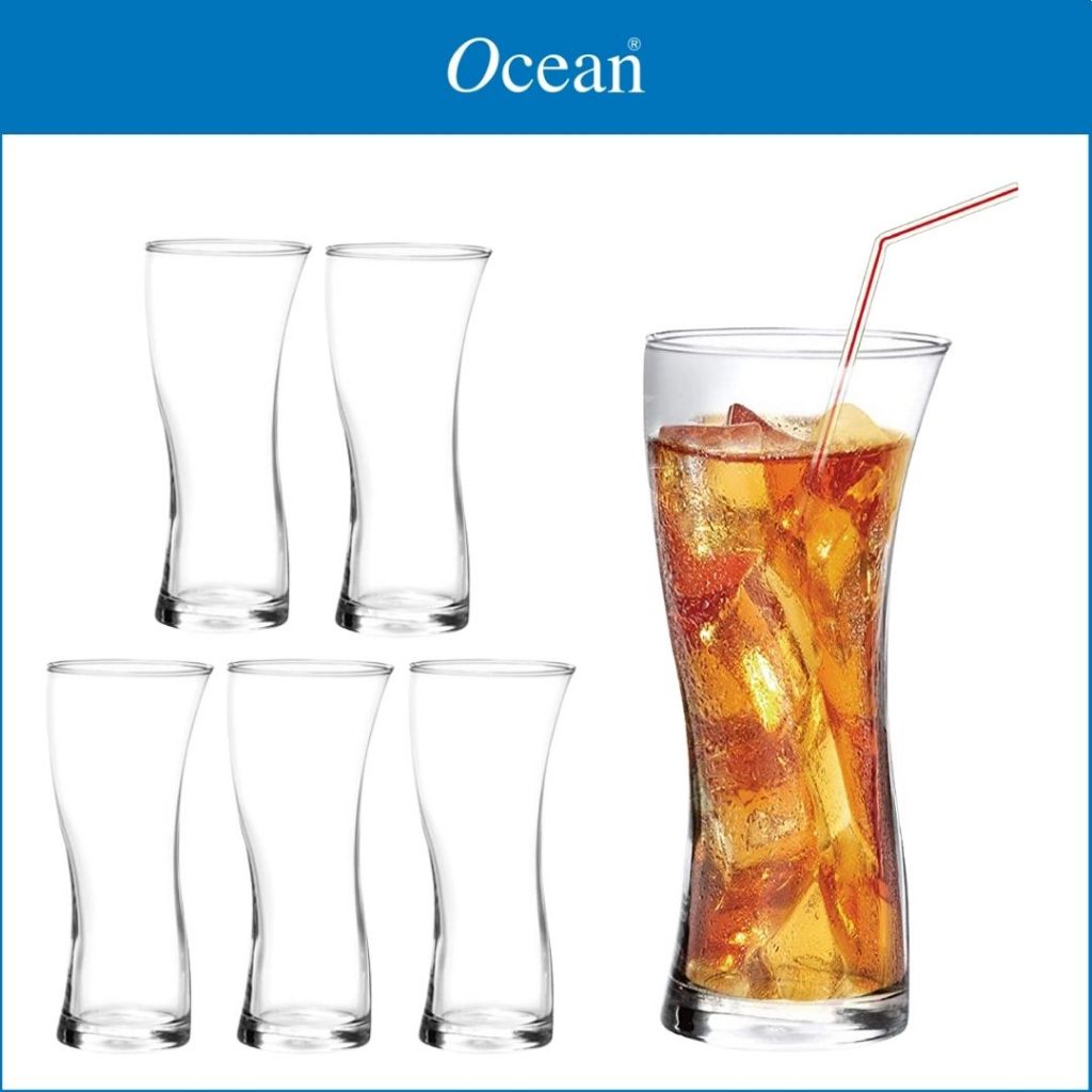 Ocean Glass Salsa Hi Ball Drinking Glass 12 /2oz / 385ml (Set Of 6 ...