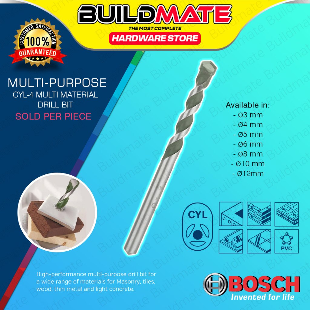 BUILDMATE Bosch Multi Material Multi-Purpose Drill Bit 3MM - 12MM for ...