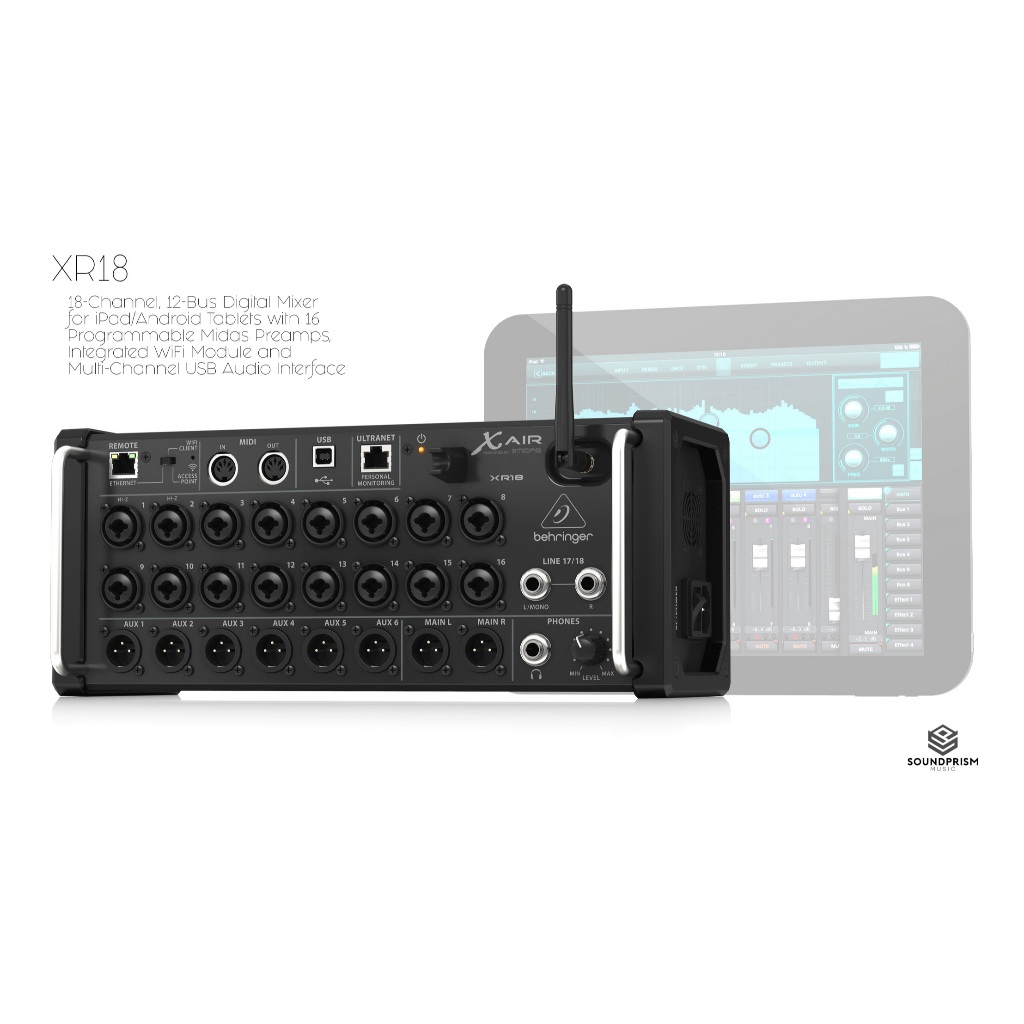 Behringer X Air XR18 Digital Mixer 18-Channel, 12-Bus Digital Mixer for ...