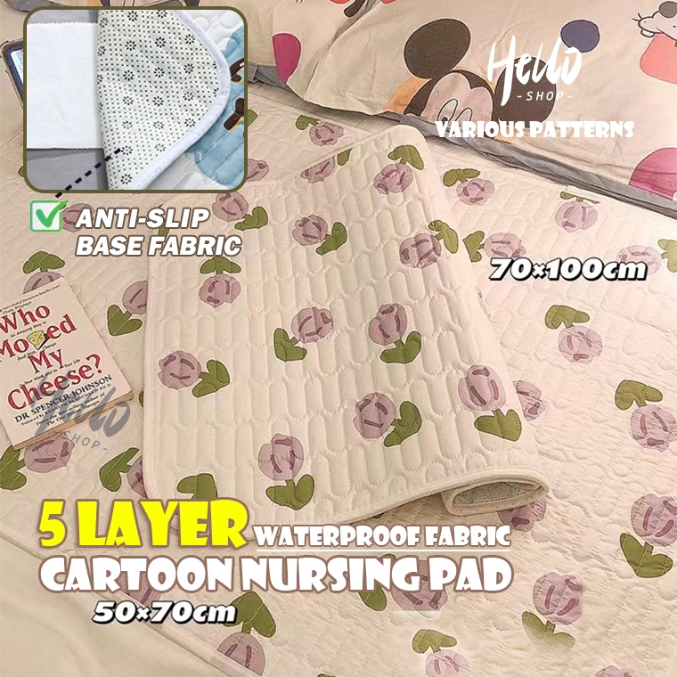 5Ply Anti-Side Leakage Urine Mat incontinence Washable Waterproof Bed ...