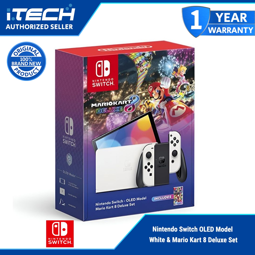 Nintendo Switch OLED Model White & Mario Kart 8 Deluxe Set | Shopee ...