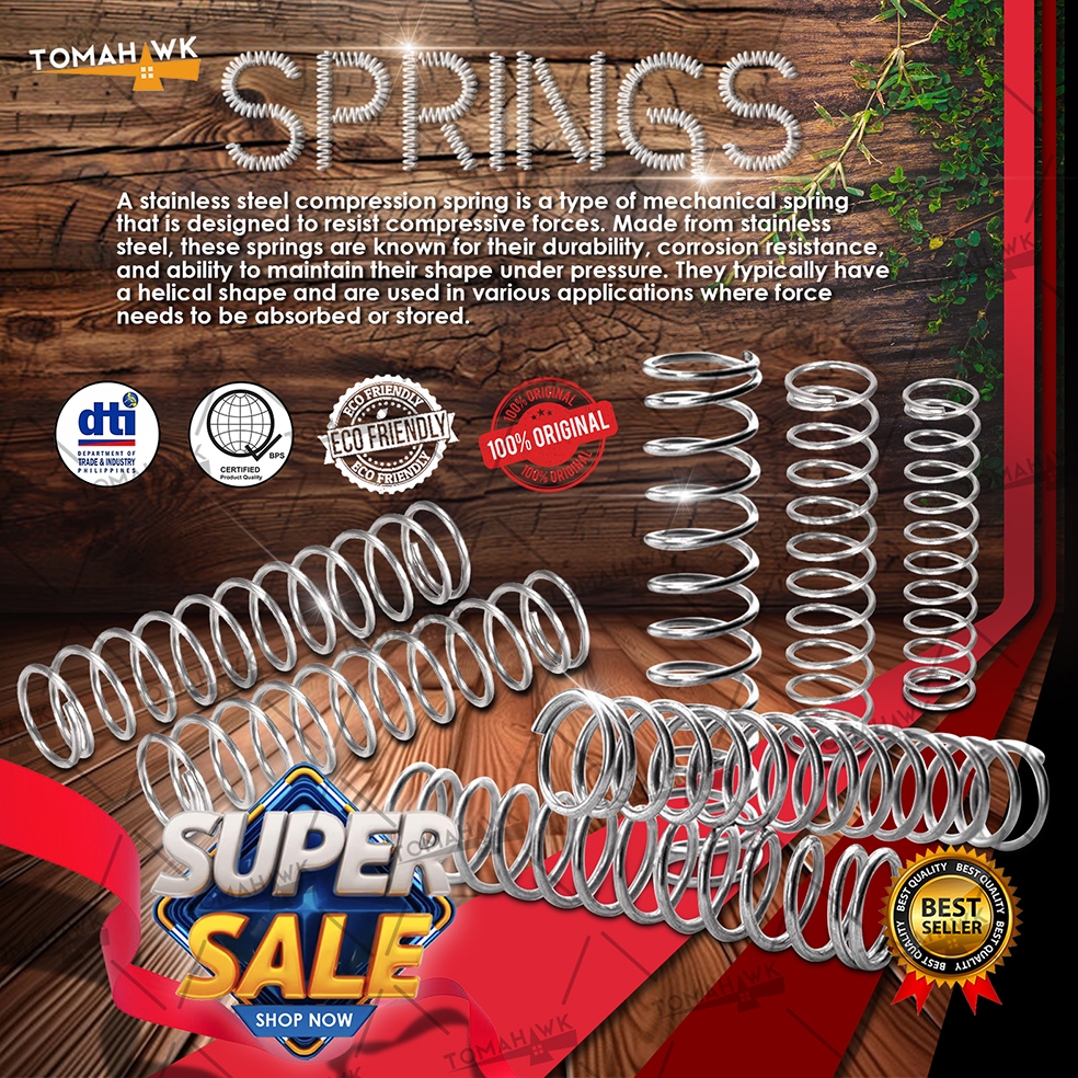TOMAHAWK STANDARD COMPRESSION SPRING WIRE STAINLESS STEEL (SMALL ...