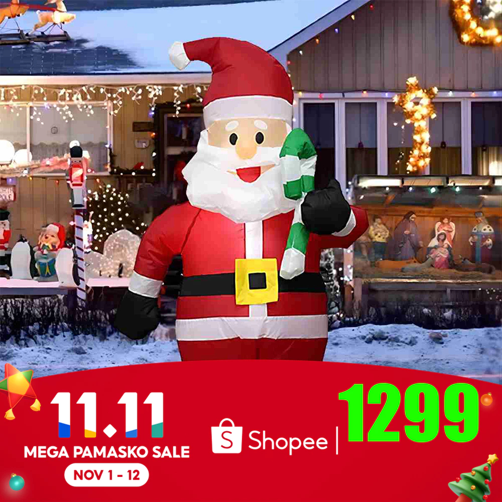 Santa Claus Inflatable Christmas LED Light Decoration Winter Home ...