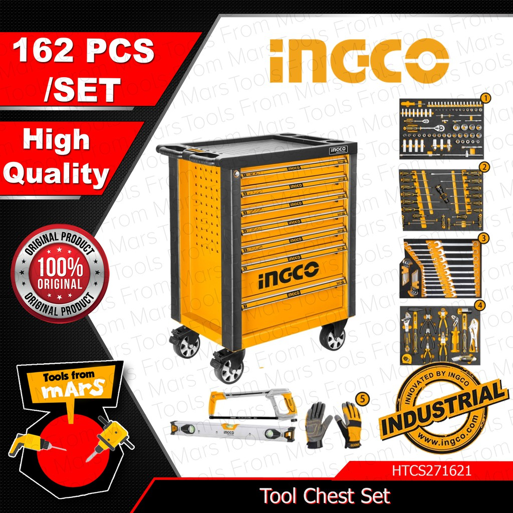 Ingco 162pcs/ 328pcs Tool Chest Set Mechanic Garage Workshop Tools ...