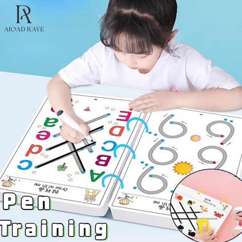 136 Pages Tracing Book for Kids Training Erasable Writing Materials For ...