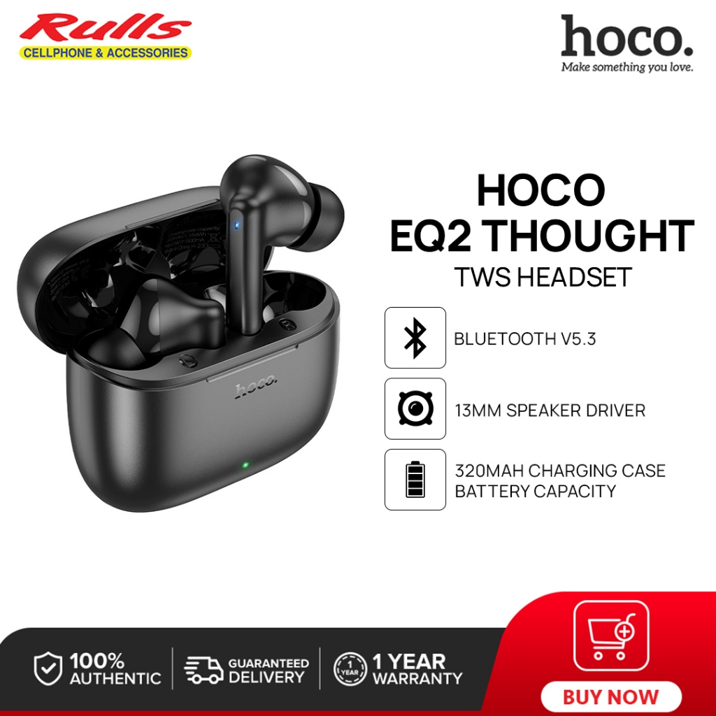 Hoco EQ2 Thought True Wireless Bluetooth Headset | BT V5.3 | 320mAh ...