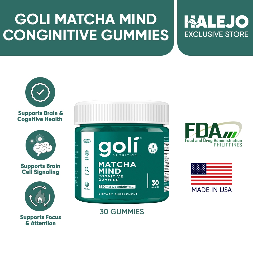 Goli Matcha Mind Cognitive 30 pcs with Cognizin that Helps Brain Health ...