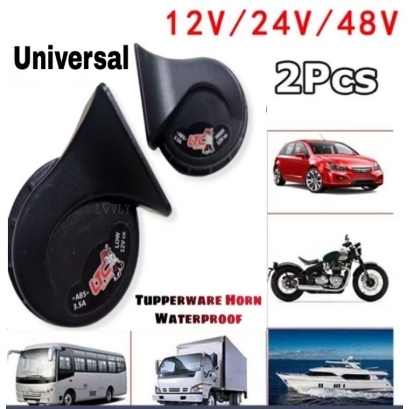 LTC MOTORCYCLE TUPPERWARE HORN WATERPROOF W/RELAY | Shopee Philippines