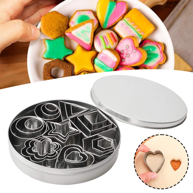 24pcs Cookie Cutters Shapes Baking Set, Include Flower, Heart, Star ...