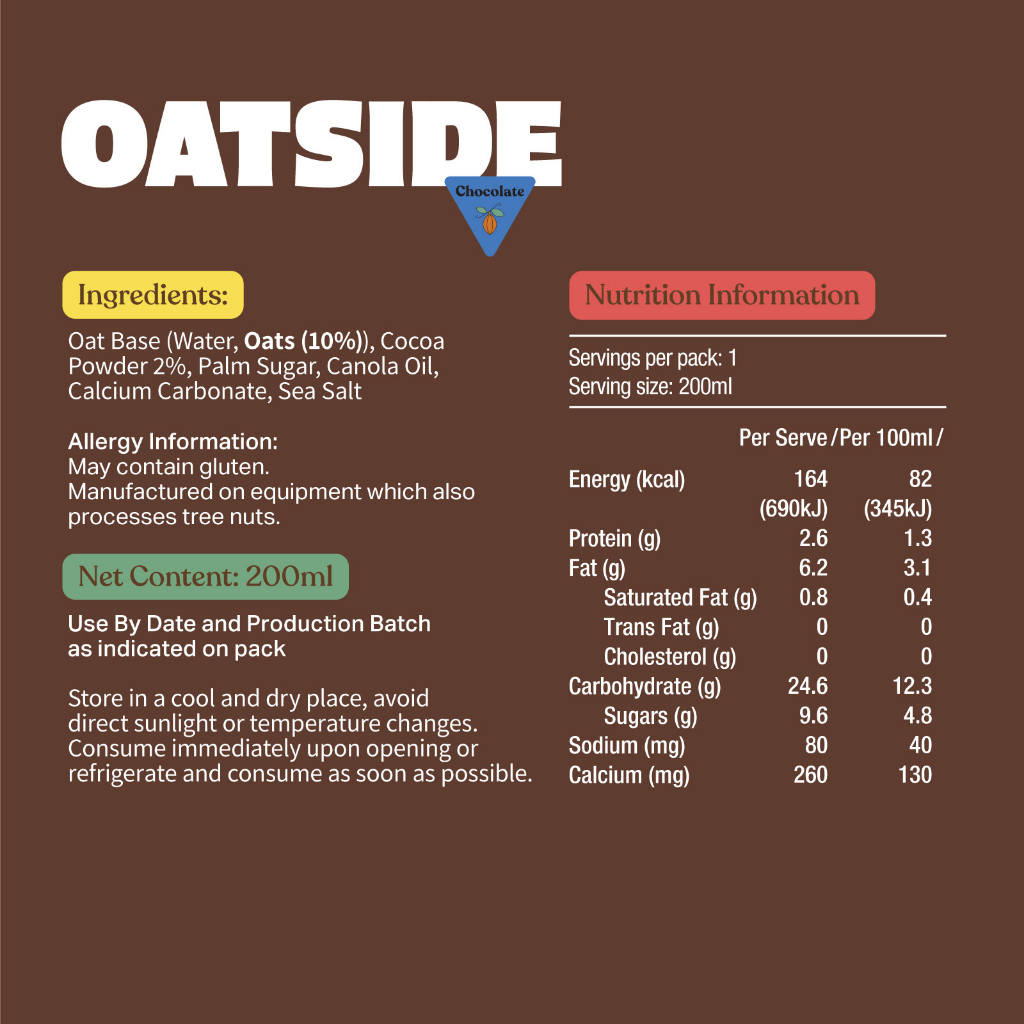 OATSIDE Tri-Flavor Oat Milk 200ml x 3 (Barista Blend x3, Chocolate x3 ...