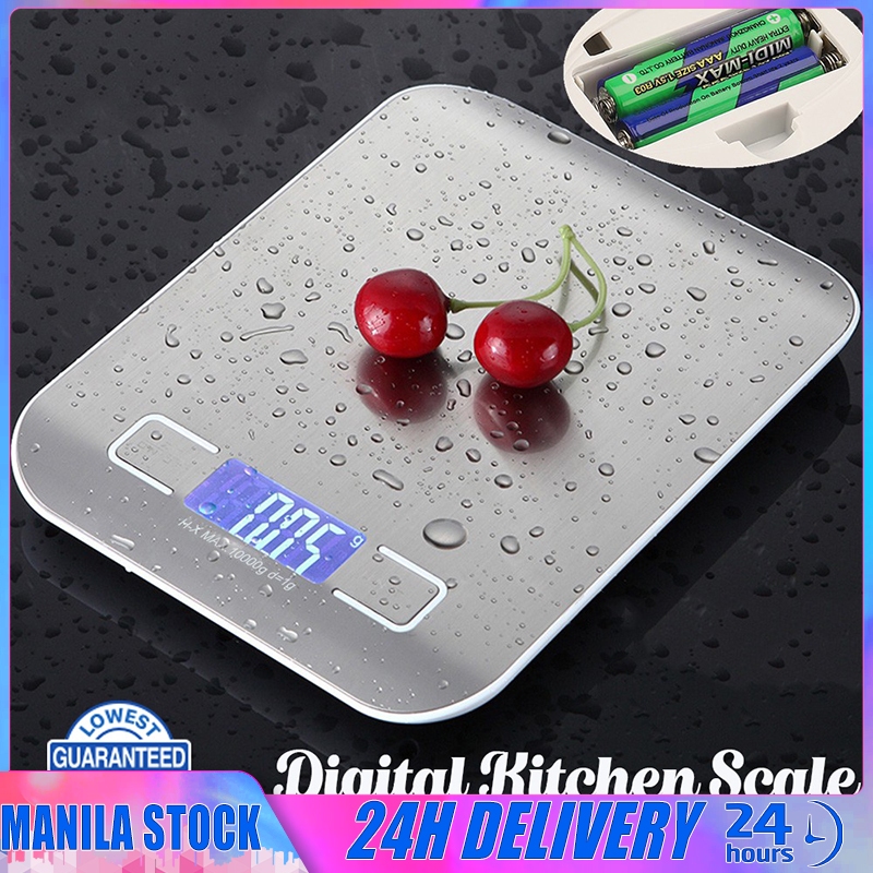 Stainless Steel Digital Kitchen Scales 10kg/5kg Electronic Precision ...