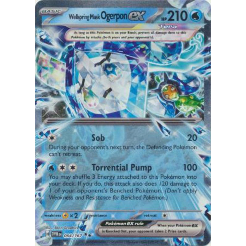 Pokemon Card, Wellspring Mask Ogerpon ex 064/167, Ultra Rare. (ENGLISH ...