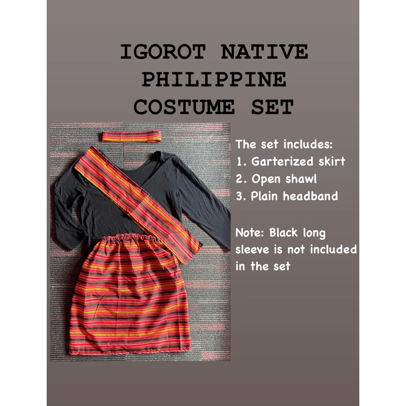 Kids Girls Igorot Native Philippine Costume Set | Shopee Philippines