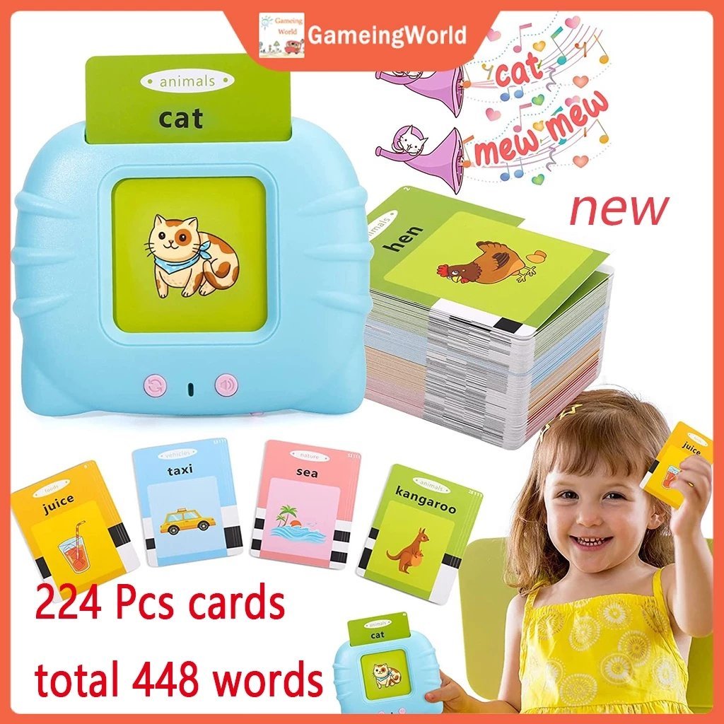 448 Words Flash Card Reader Early Learning Card Machine Portable ...