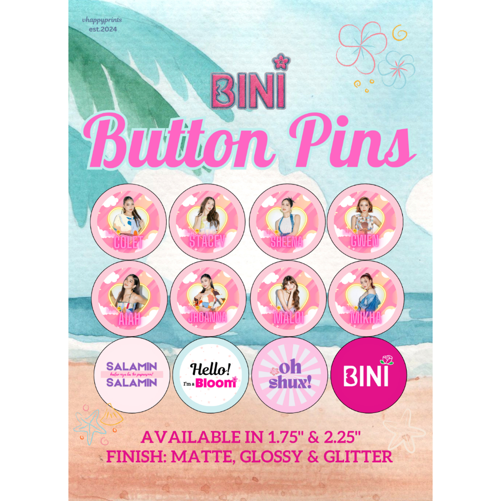 PIN BADGE BINI Fanmade Button Pin | Shopee Philippines
