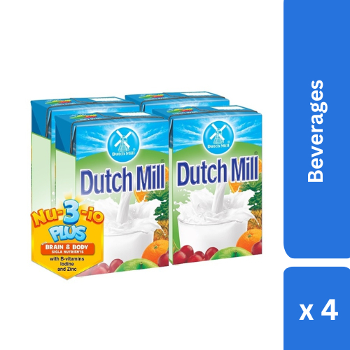 Dutch Mill Yoghurt Drink Mixed Fruit Juice 90ml x 4 , Bundle of 4 ...