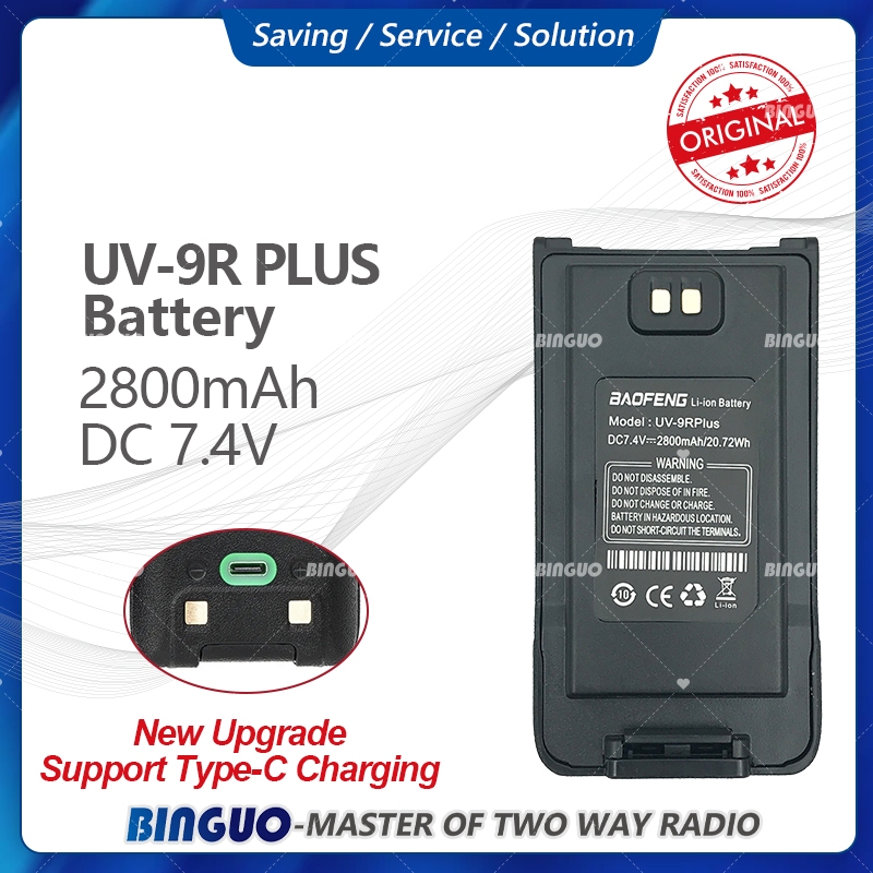 Bfeng UV-9R Plus Battery Type-C Charging 2800mAh Baofeng UV9R Plus Pro ...