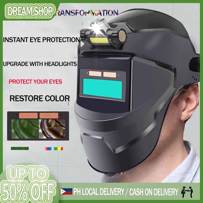 Welding mask with automatic head changing and high temperature ...
