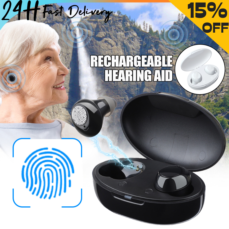 Digital Hearing Aid Deaf Sound Amplifier Mini Rechargeable for Seniors ...