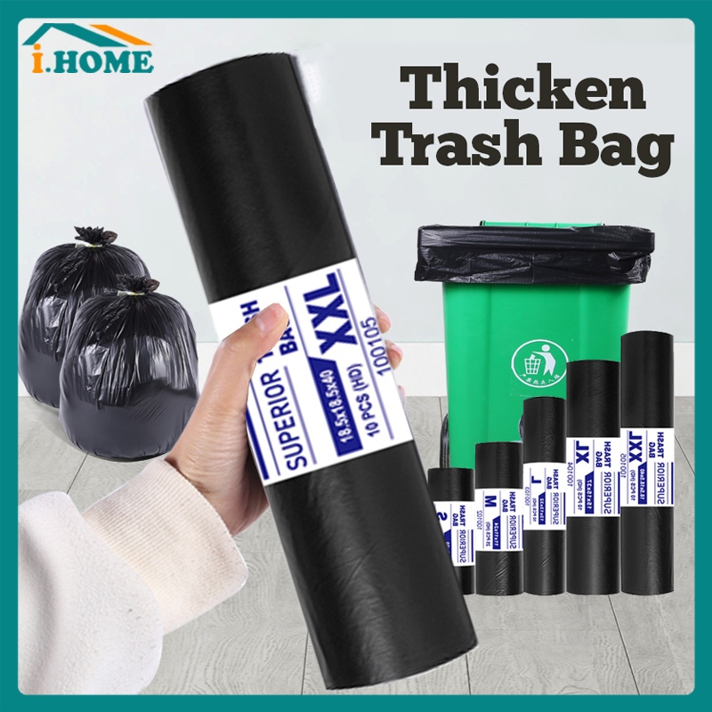 Garbage Bag Makapal Trash Bag Large Plastic Roll Pouch Bag of Thickened ...