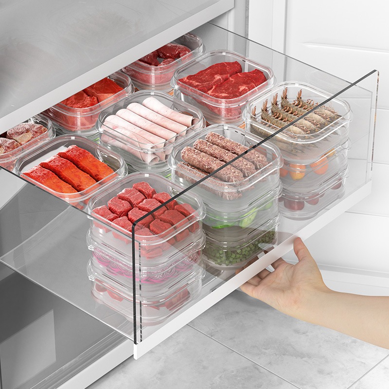 Refrigerator frozen meat compartment box frozen storage box frozen meat ...