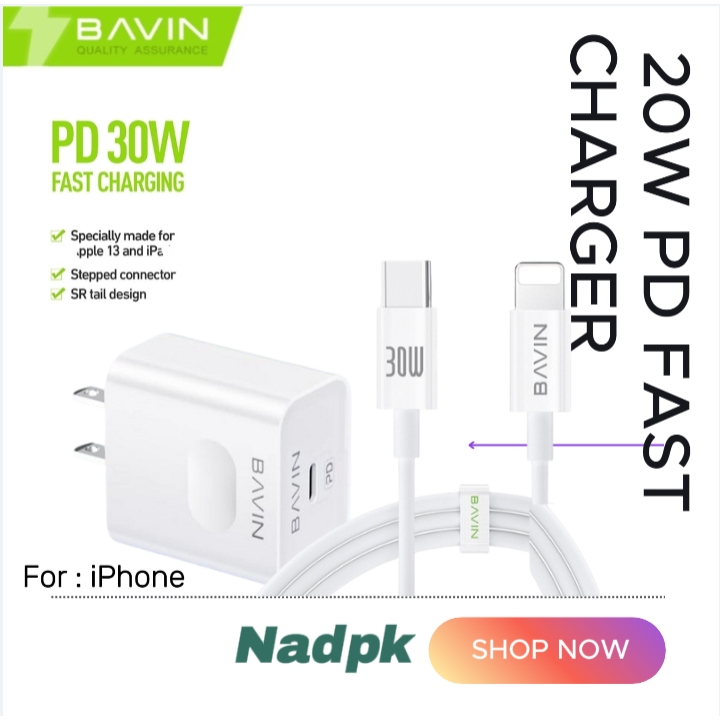 BAVIN 20W PD Fast Charging Cable Charger for iPhone | Shopee Philippines