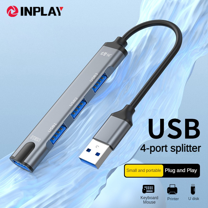 USB / Type-C Hub 3.0 Splitter with 4ft Extension 4-Port Ultra-Slim Multiport Expander for PC ...