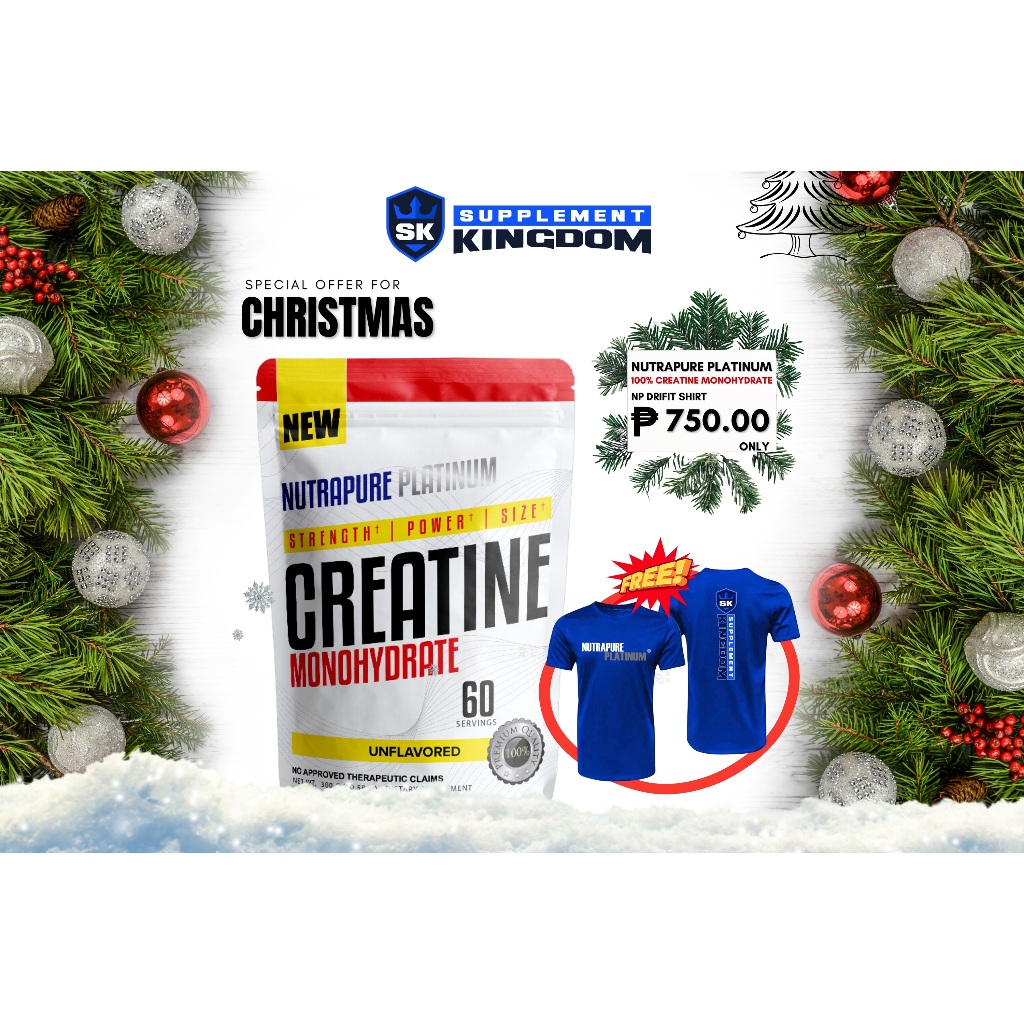 CREATINE MONOHYDRATE - NUTRAPURE PLATINUM - 5G PER SERVING | Shopee ...