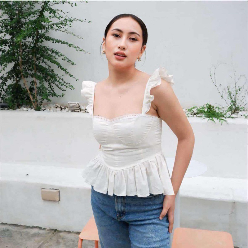 Maxine Top — Butterfly Sleeve Peplum Linen Top for Women | Flair ...