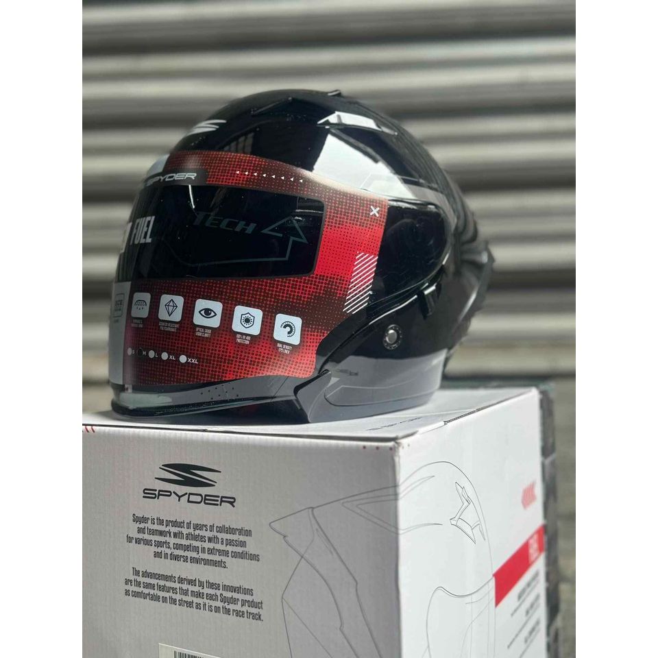 SPYDER Fuel PD Half Face Dual Visor Helmet w/ Free Extra Clear Visor ko ...