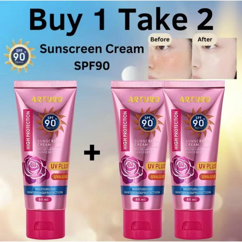 Arturo SPF90+++ Sunscreen Cream High Protection UV PLUS 60ml Skincare Facial Skin | Shopee ...