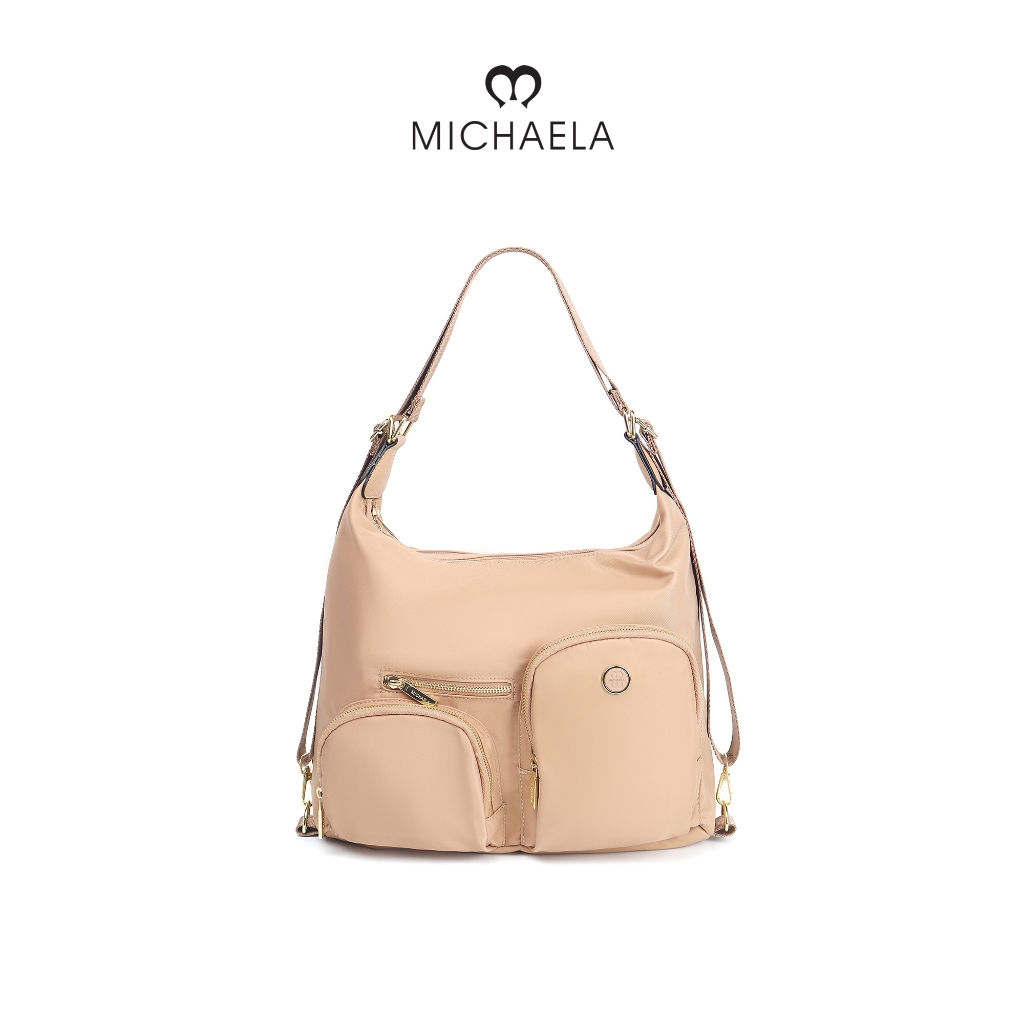 MICHAELA Convertible Hobo Bag Thicken Re-Nylon Multi-Pockets Backpack ...