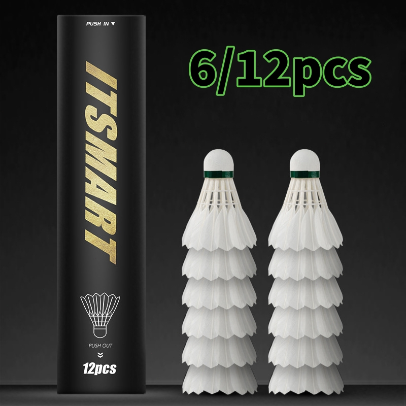 6/12pcs Feather Shuttlecocks Badminton Shuttlecock with Box ...