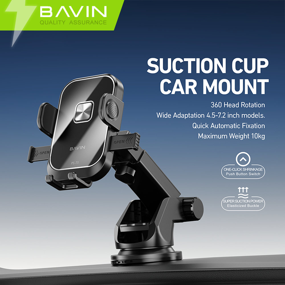 BAVIN PS73 Universal Car Mount Phone Holder Flexible Mount 360 Head ...