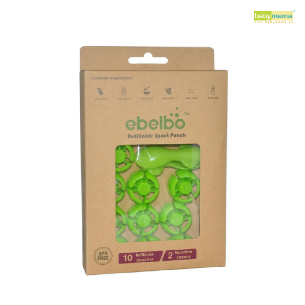 Babymama - Ebelbo Baby Food Pouch (10 bags + 10 caps + 2 spoons ...
