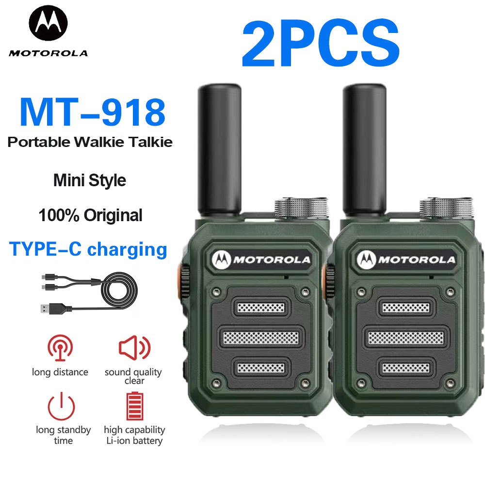 2Pcs MT918 MOTOROLA Walkie Talkie Mini Two Way Radios UHF Small Radio ...