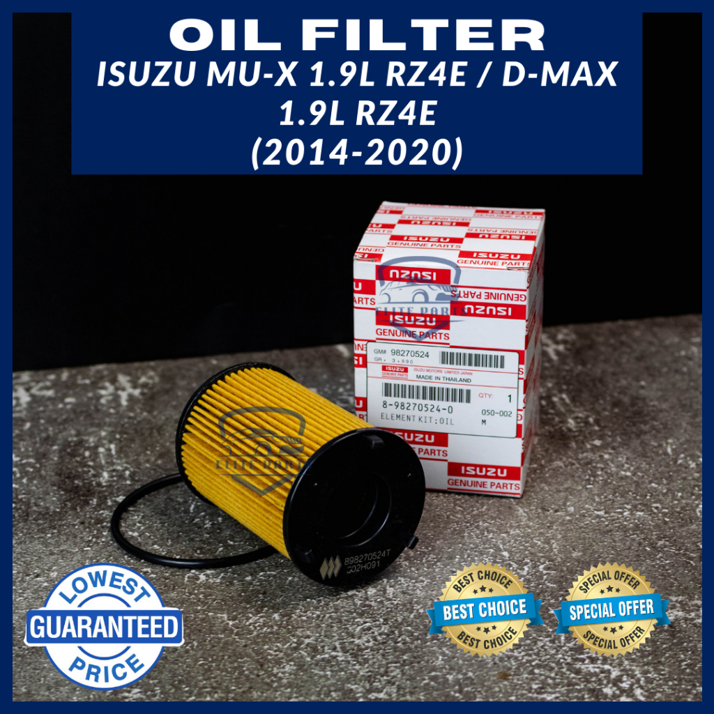 OIL FILTER for ISUZU MU-X 1.9L RZ4E (2016-2020) / D-MAX 1.9L RZ4E (2015 ...