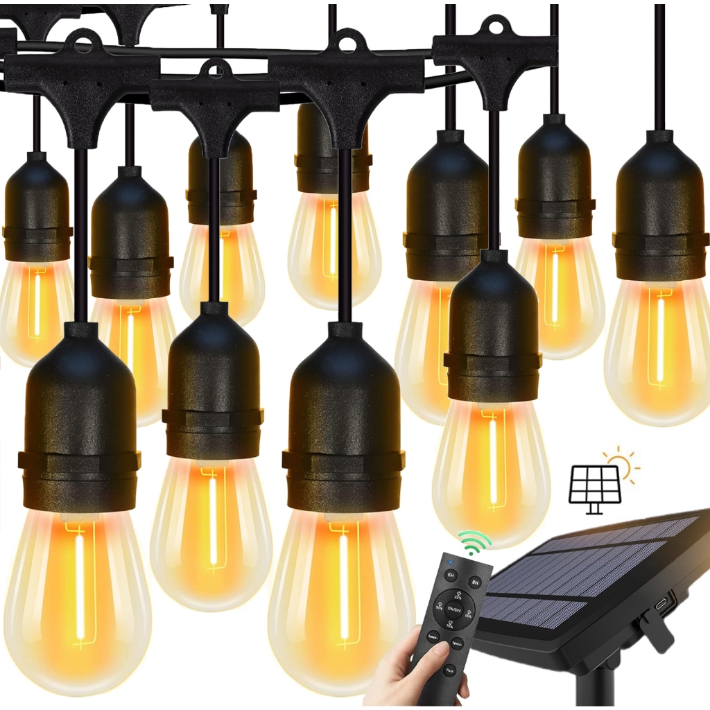 10h+ Solar Outdoor String Lights Hanging Wire Garden light IP65 Home ...