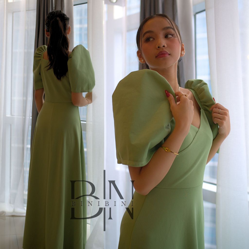 Dolores Filipiniana Puff Sleeve Dress Overlap Tube Modern Filipiniana ...