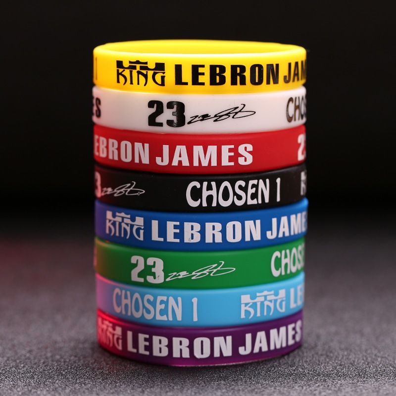 (ONE) NBA Star Signed Silicone Boys BraceleT Kobe James Curry Kyrie ...