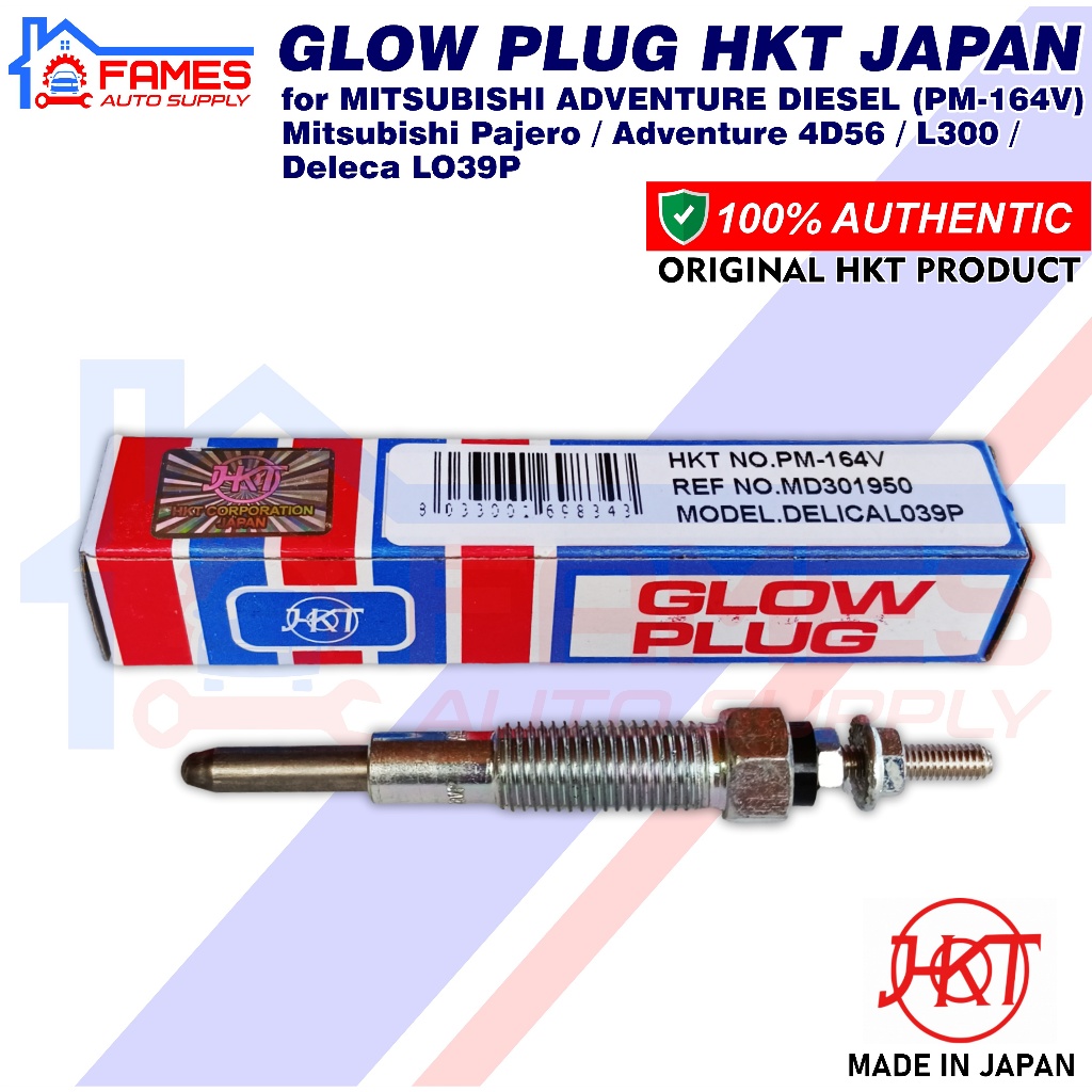 1pc (PM-164V) HKT Japan Glow Plug for Mitsubishi Adventure/Pajero ...