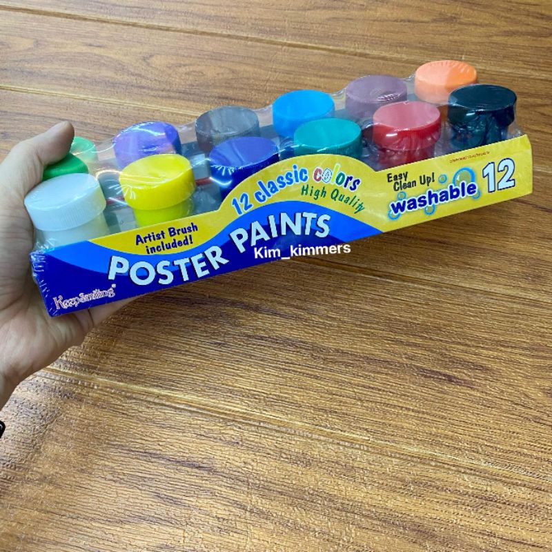 12 Colors Poster Paint Artist Brush included washable paint color for ...