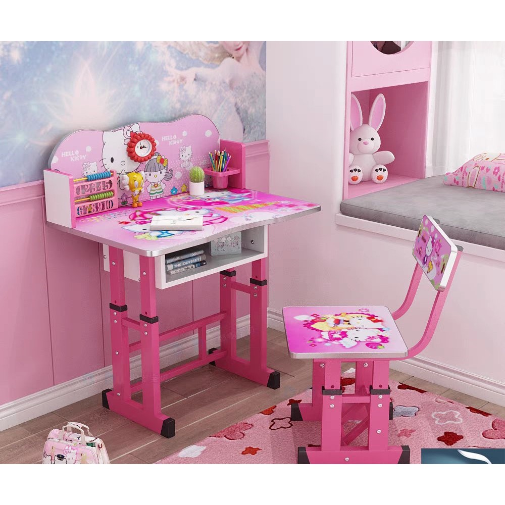 Children's Cartoon Desk Foldable Student Study Desk and Chair Set table ...