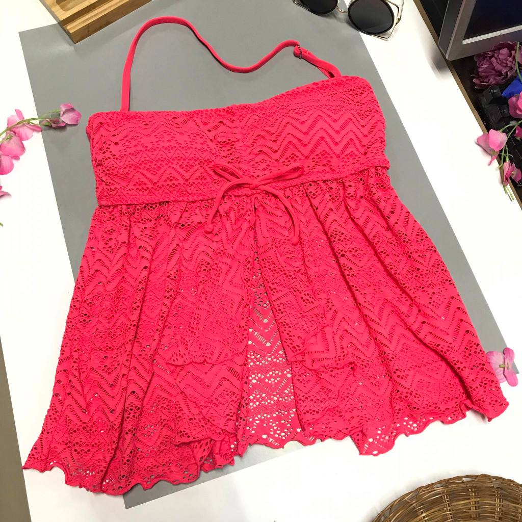 SW Ladies Embroidered Halter Backless Swimwear Bikini Tankini Top Bra ...