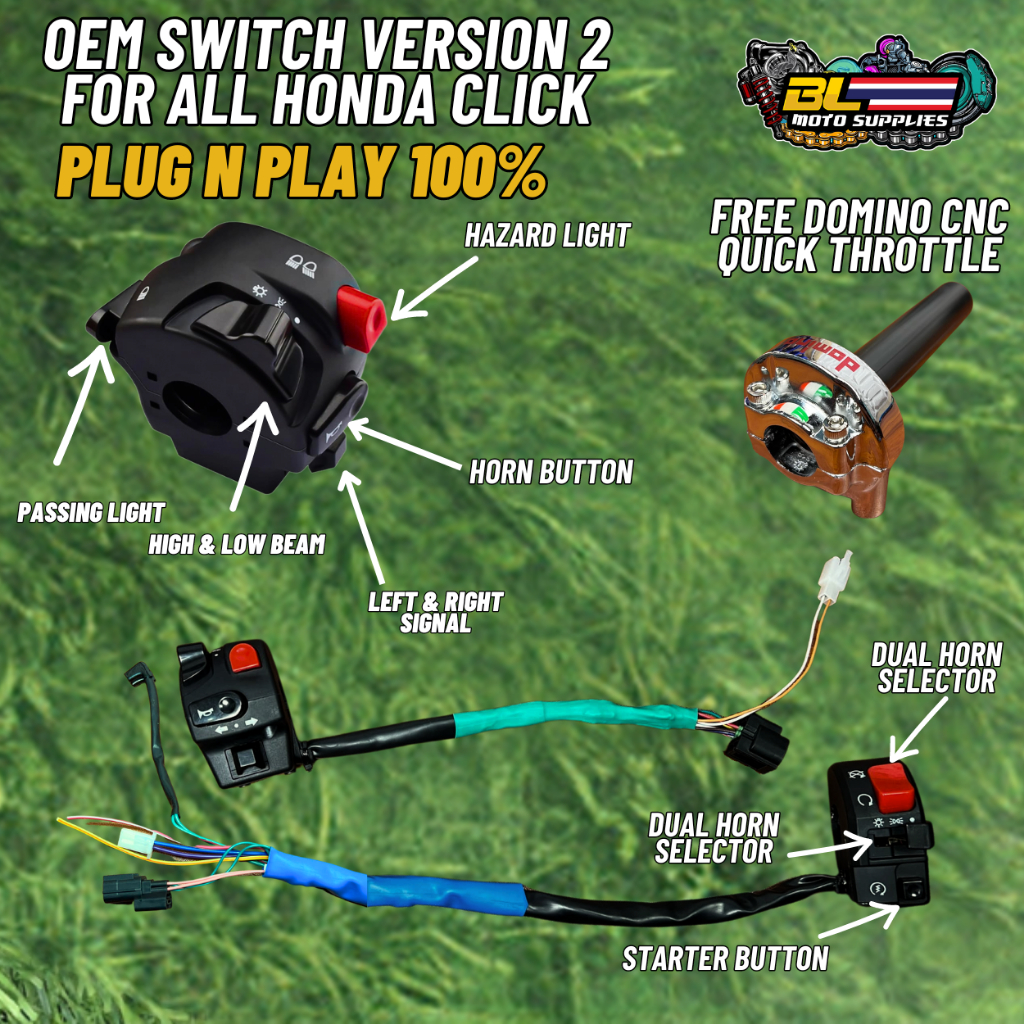 OEM SWITCH VERSION 2 Plug N Play for Honda Click 125 V2 V3 V4 Click ...