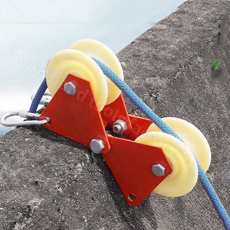 Lifting and fixing rope pulley device wall corner climbing rescue ...