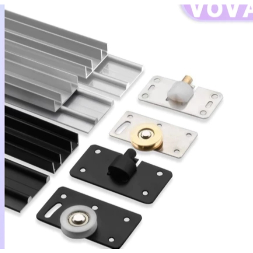 1M Cabinet Sliding Door Roller Set Sliding Door Railing Set Roller ...