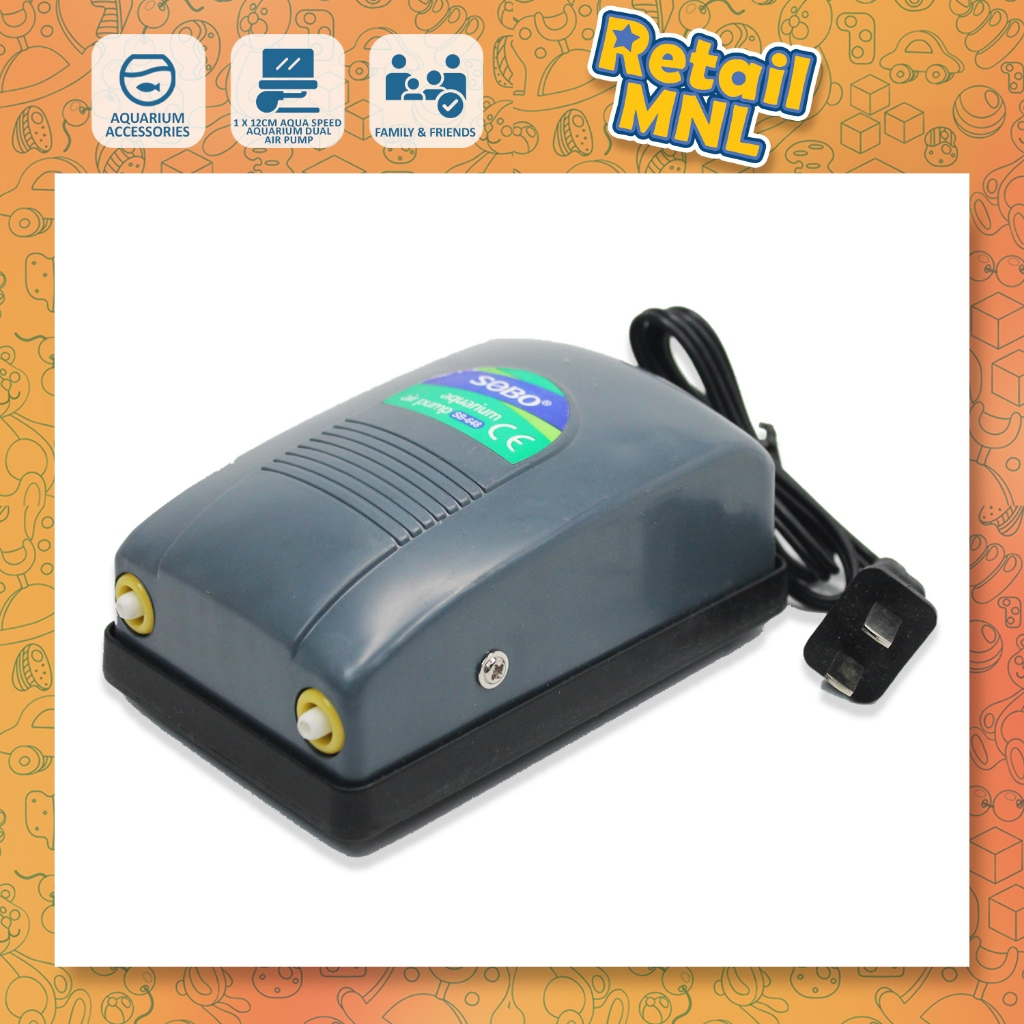 Retailmnl Aquaspeed Aquarium Dual Air Pump Double Oxygen Strong For ...
