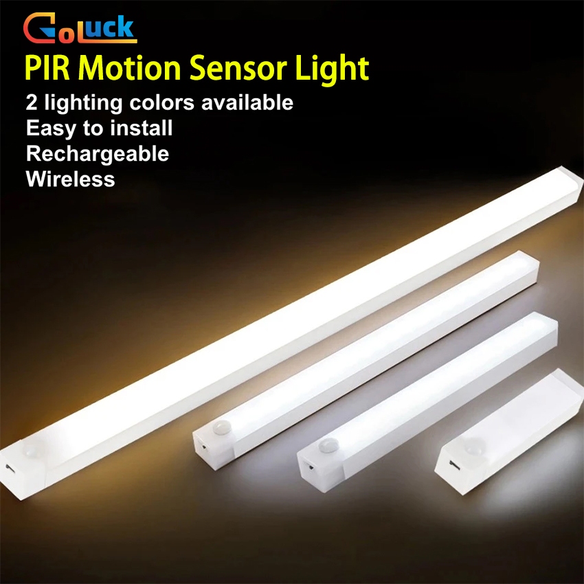 PIR Motion Sensor LED Under Cabinet Lamp Dimmable Night Light Stairs ...