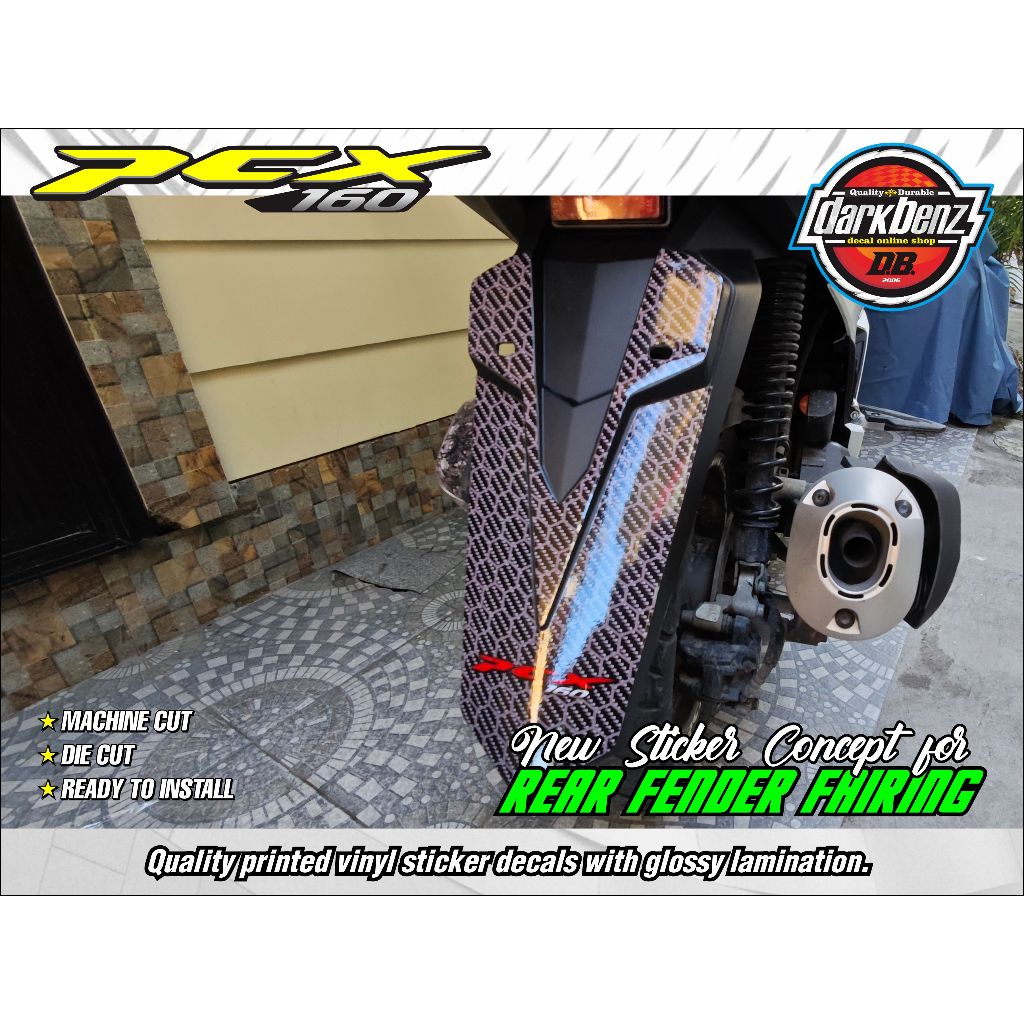 Honda PCX 160 New Concept Design Printed Sticker Decals for Rear Fender ...